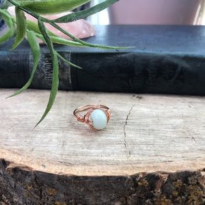 Rooted and Wired | Accessories | Handmade Gold Plated Baby Blue Ring ...